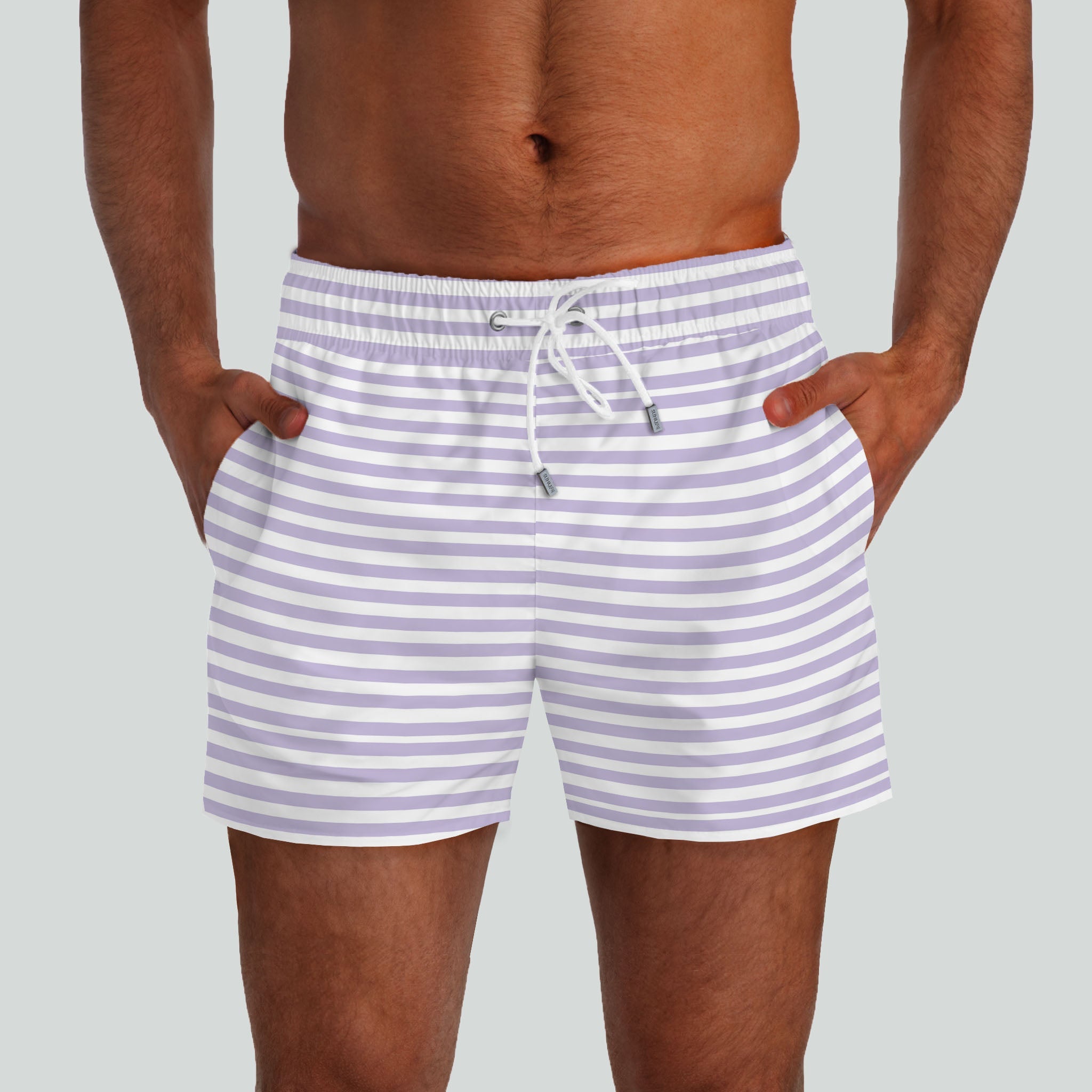 Malibu Lavender & White Swim Shorts – Sunlife Beachwear